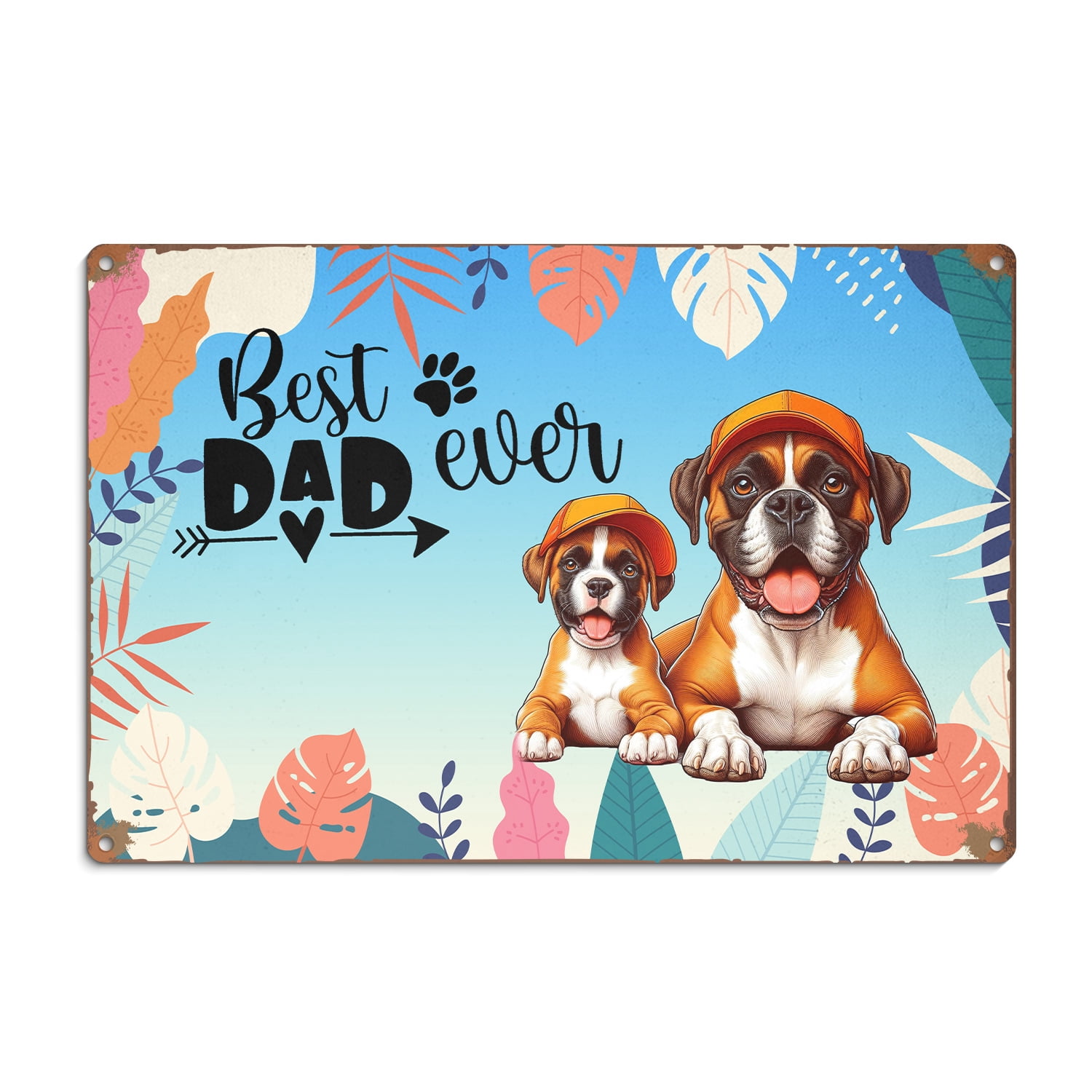 Best Boxer Dad Ever Happy Father's Day Horizontal Metal Aluminum Sign ...