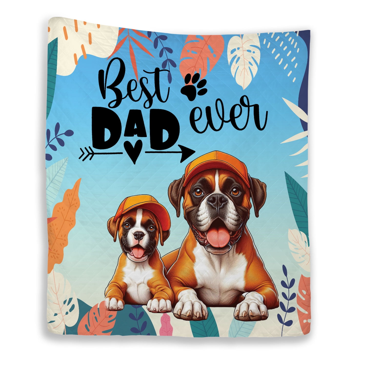 Best Boxer Dad Ever Happy Father's Day Quilt Blanket Boxers Dog Lover ...