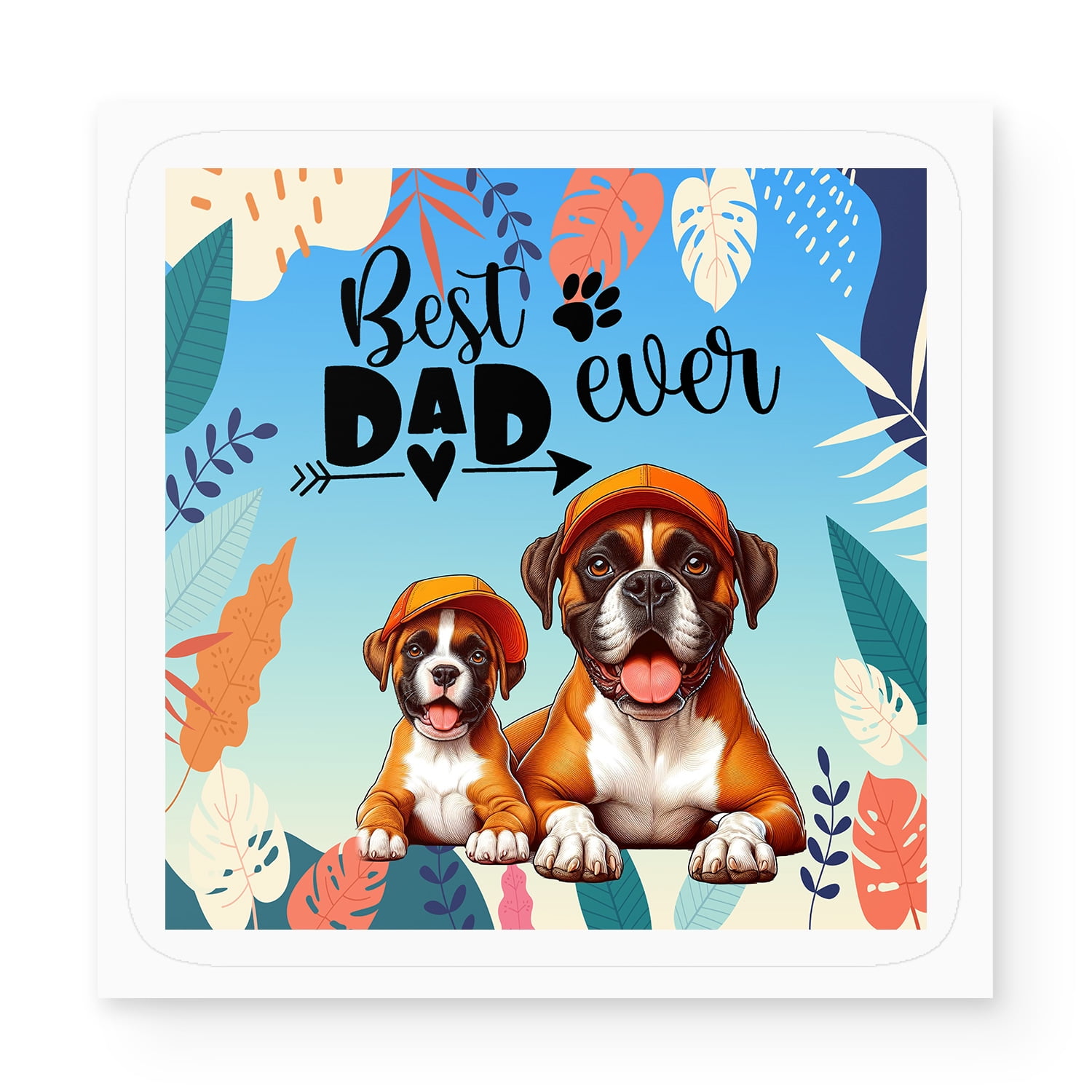 Best Boxer Dad Ever Happy Father's Day Vinyl Sticker Boxers Dog Lover ...