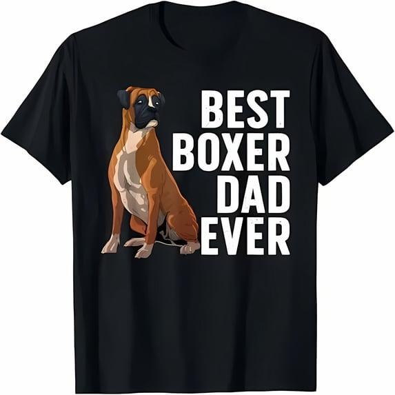 Best Boxer Dog Design For Men Dad Pet Animal Boxer Dog Lover T-Shirt ...