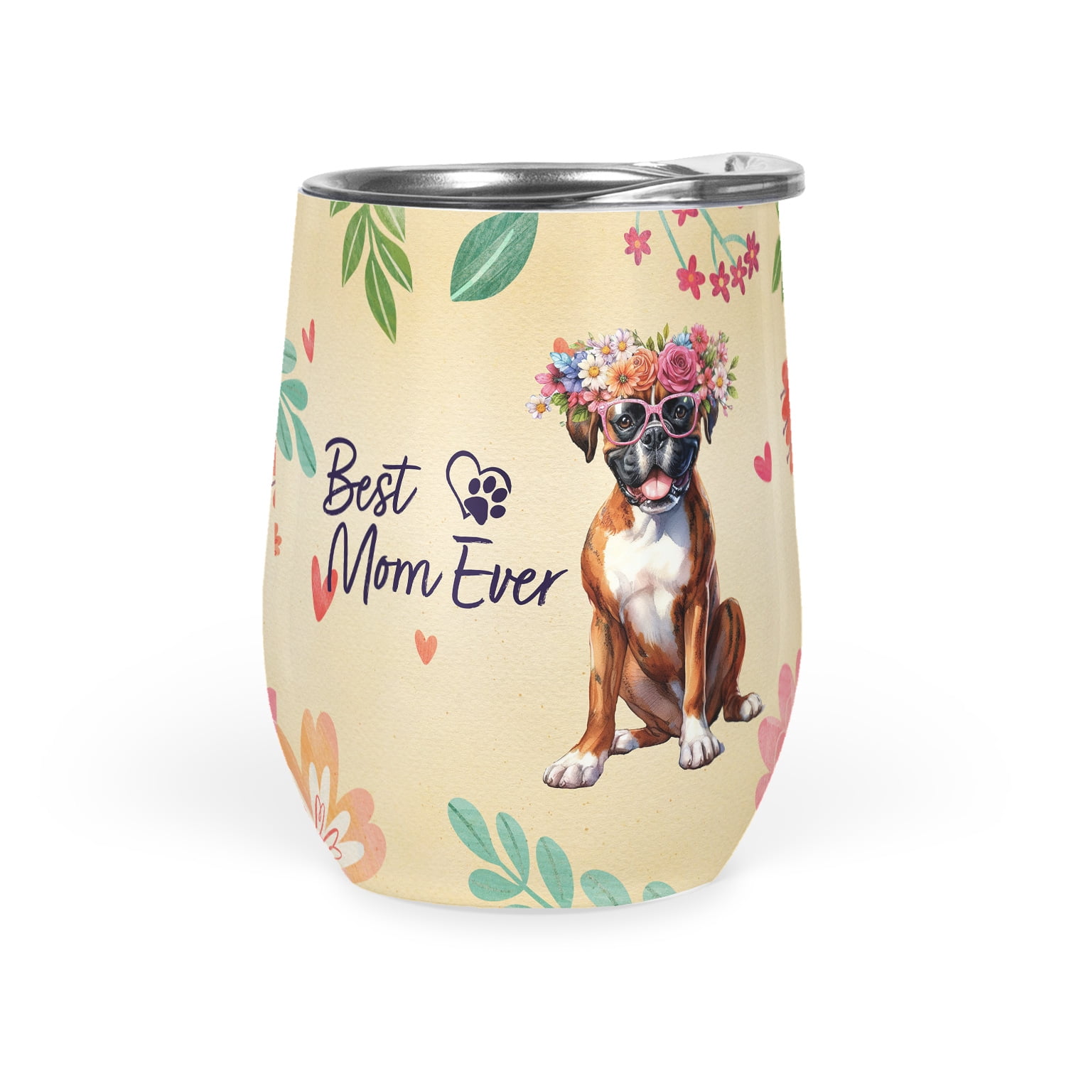 Best Boxer Mom Ever Happy Mother's Day 12oz Stainless Steel Wine ...