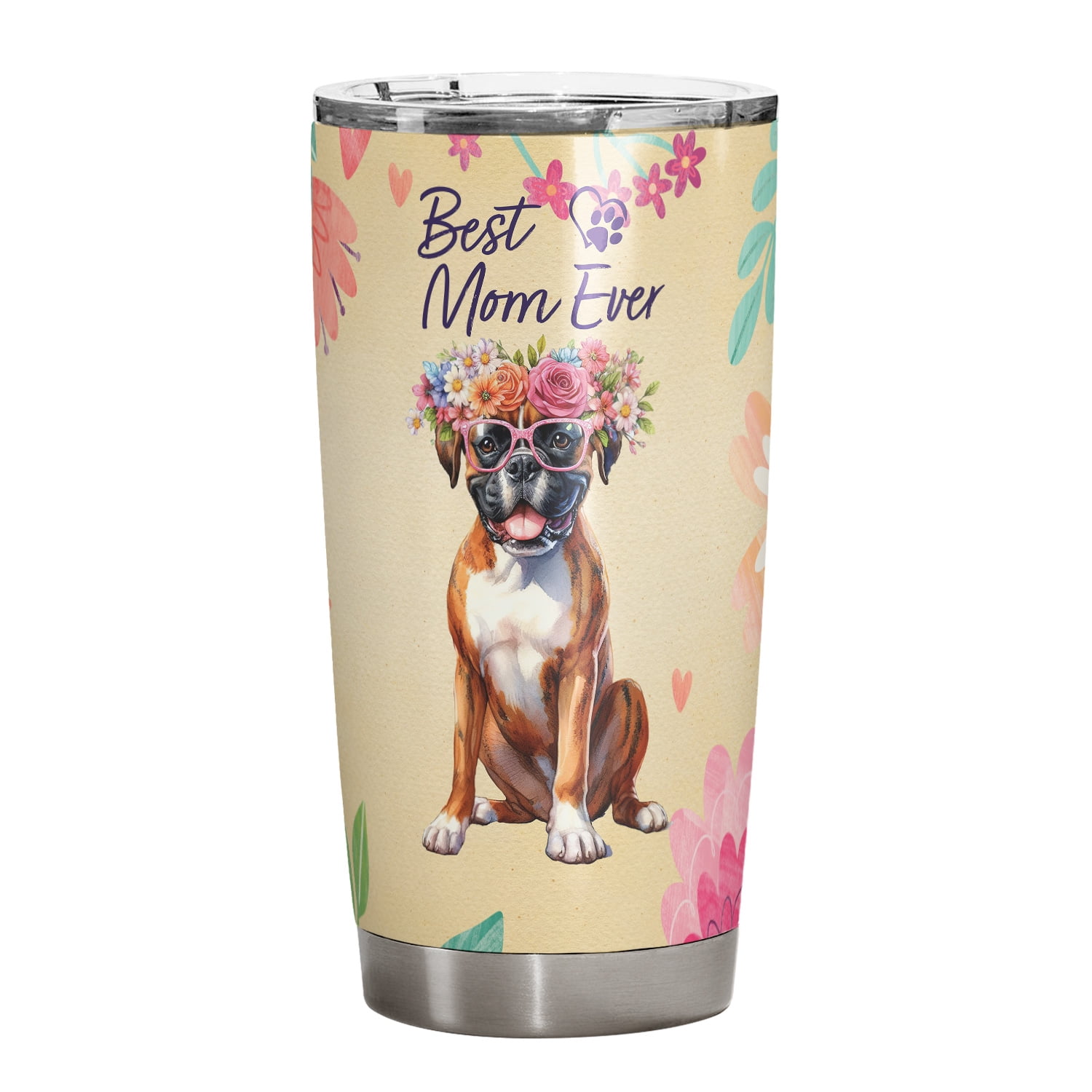Best Boxer Mom Ever Happy Mother's Day 20oz Stainless Steel Tumbler ...