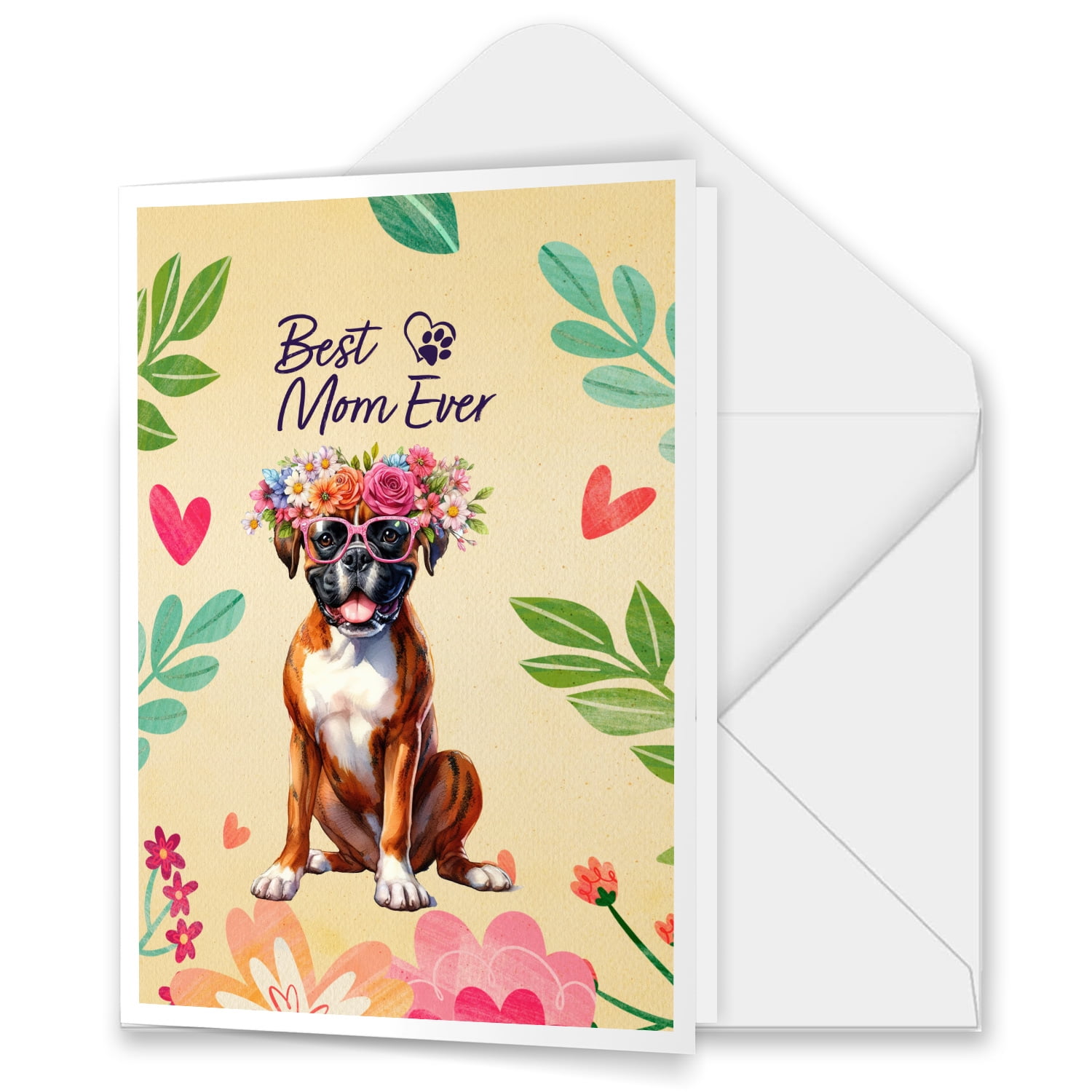 Best Boxer Mom Ever Happy Mother's Day 5x7in Folded Greeting Card ...