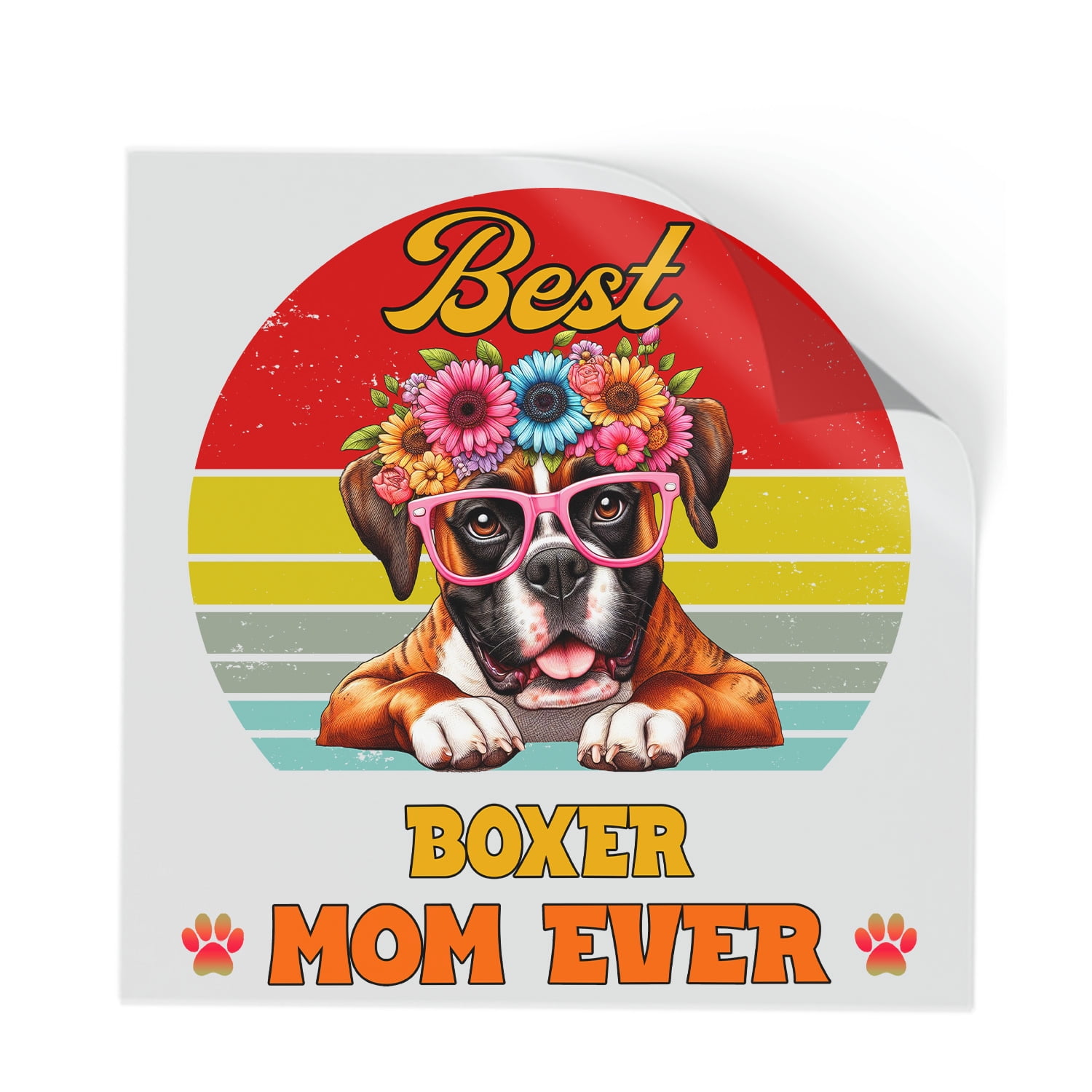 Best Boxer Mom Ever Happy Mother's Day Cutout Transfer Sticker Boxers ...