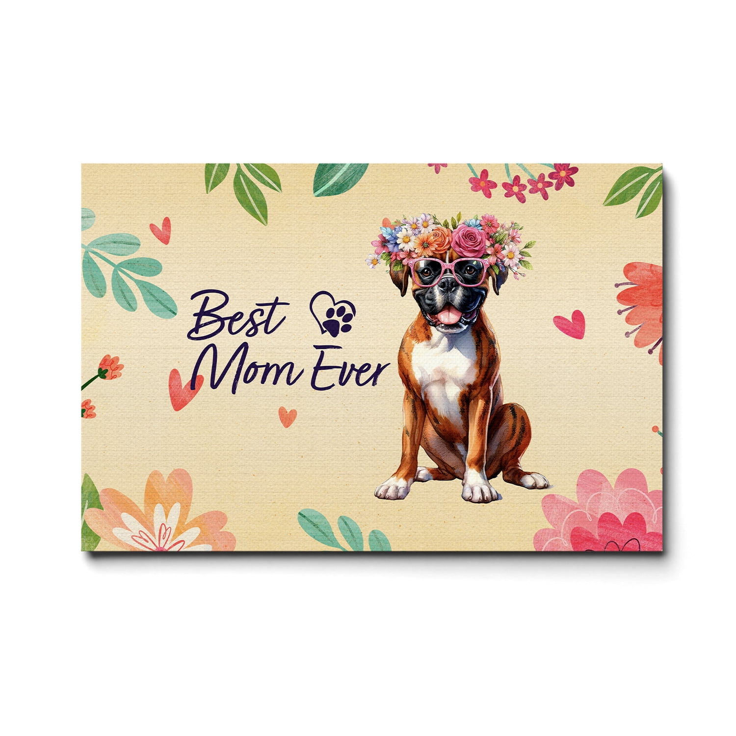Best Boxer Mom Ever Happy Mother's Day Horizontal Matte Canvas Poster ...