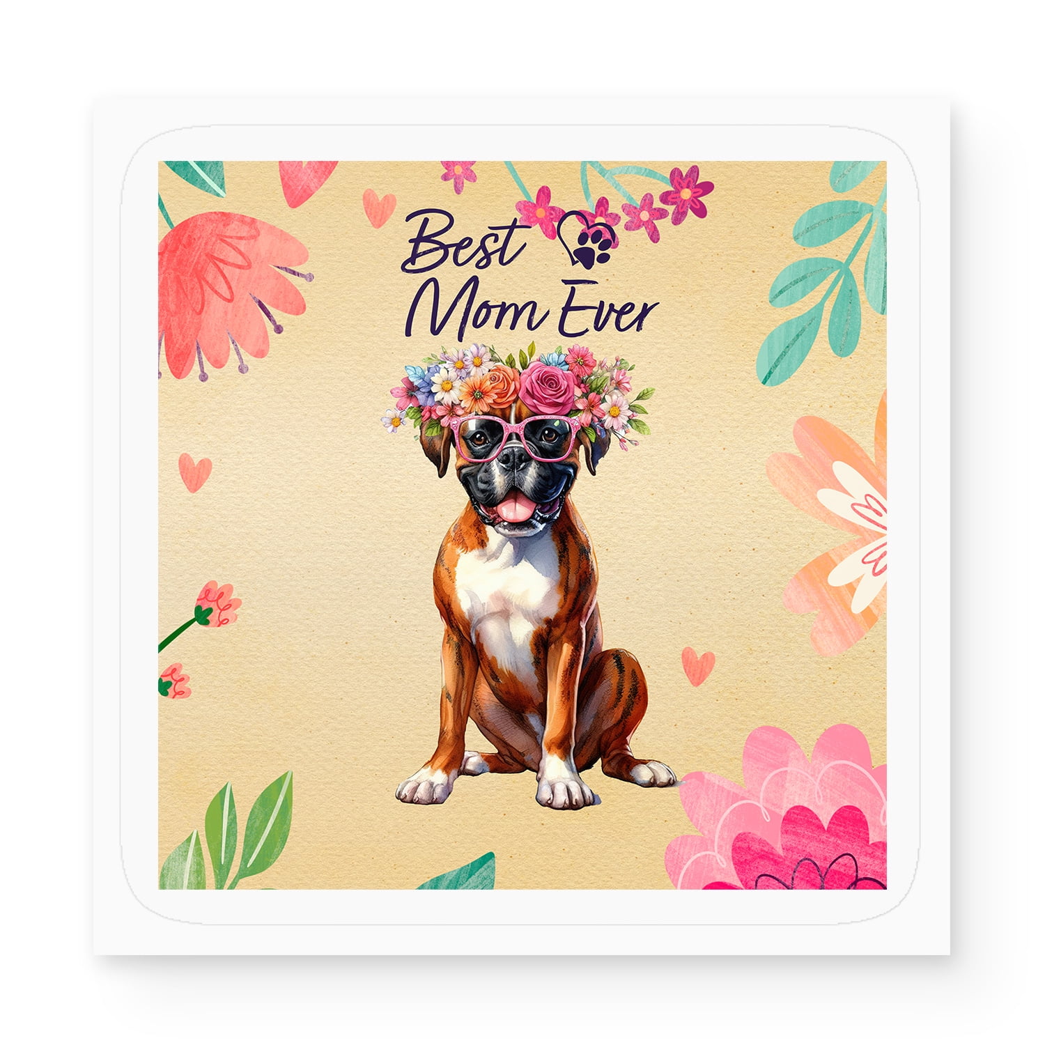 Best Boxer Mom Ever Happy Mother's Day Vinyl Sticker Boxers Dog Lover ...