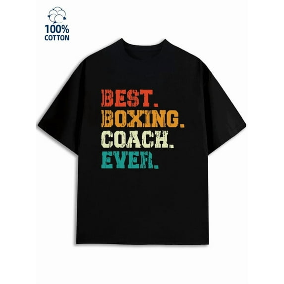 Best Boxing Coach men funny humor 180G 100% Cotton black work wife ...