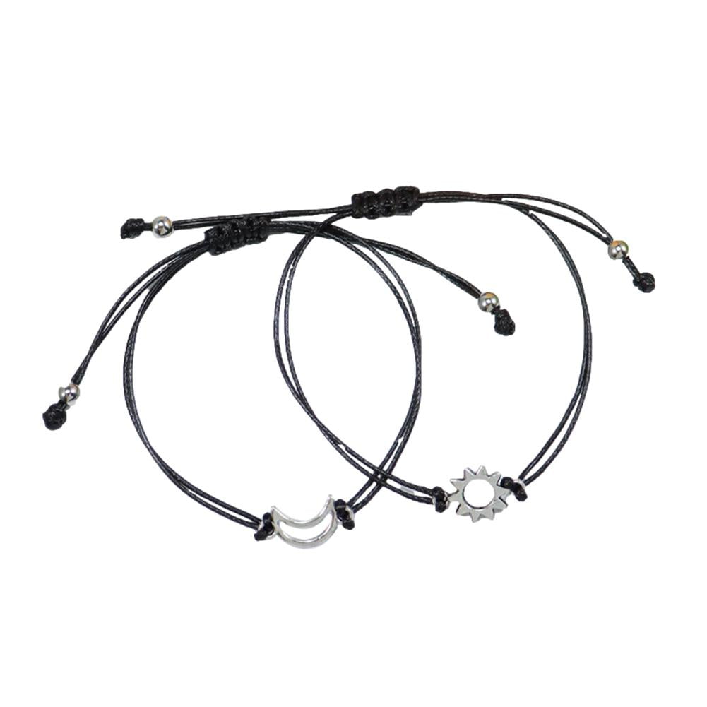 Best-Bracelets Set For Women Handmade Braided Black Thread Bohemian Sun ...