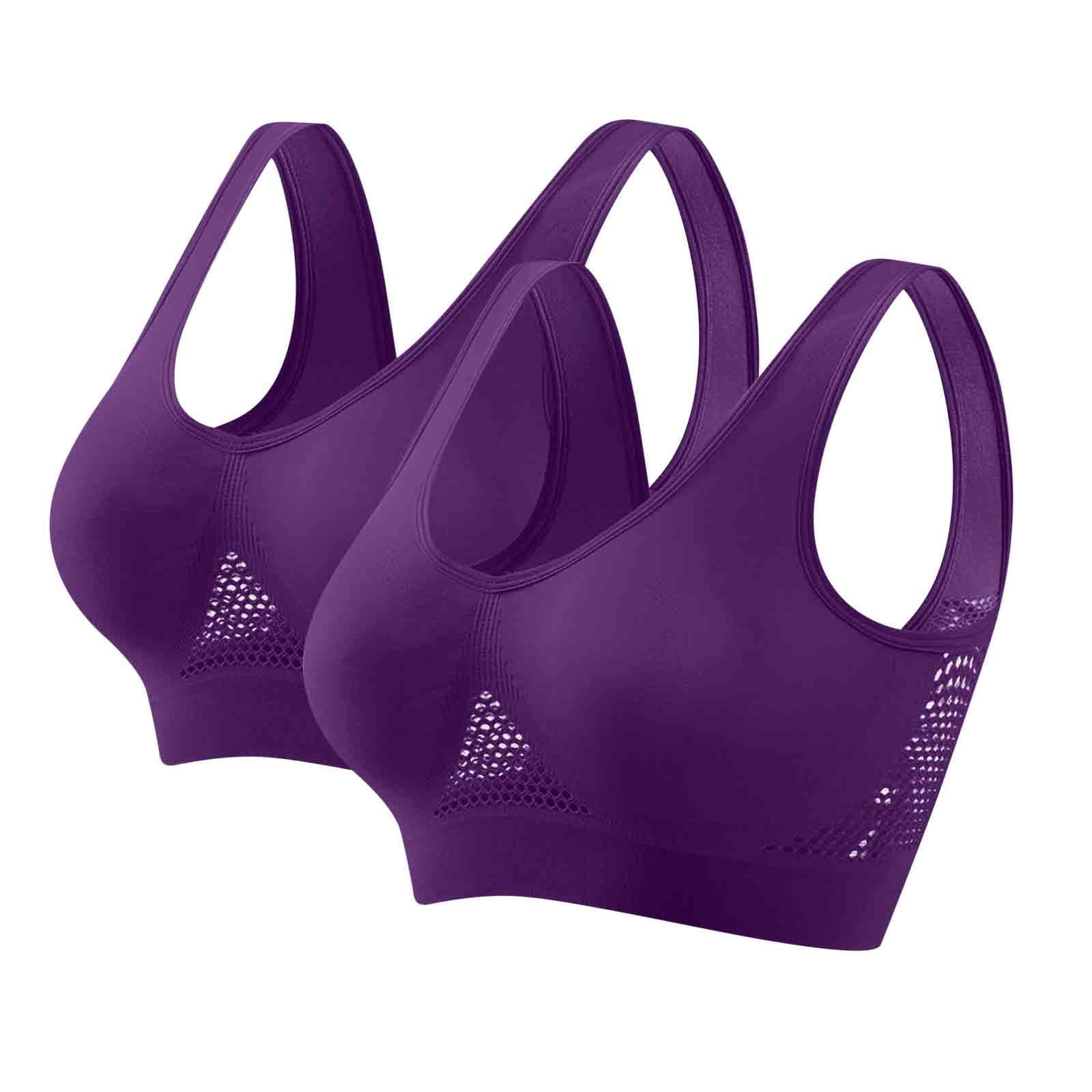 Ahabrexf Sports Bras for Women Seamless Bra Wirefree Yoga Bra with ...