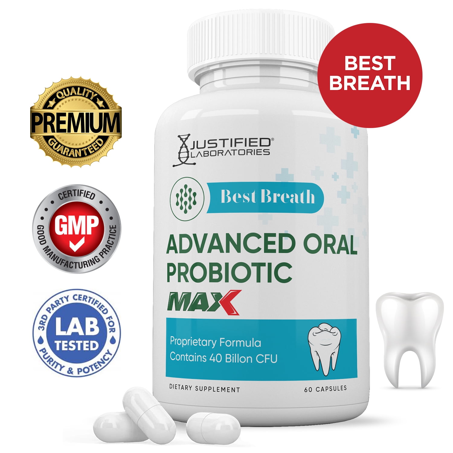 Best Breath Max 40 Billion CFU Probiotic Oral Support 60 Capsules ...