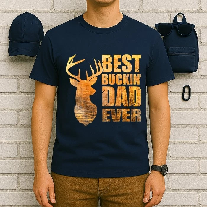 Best Buckin Dad Ever Mix Colors Yellow Tone T-Shirt - Walmart.com
