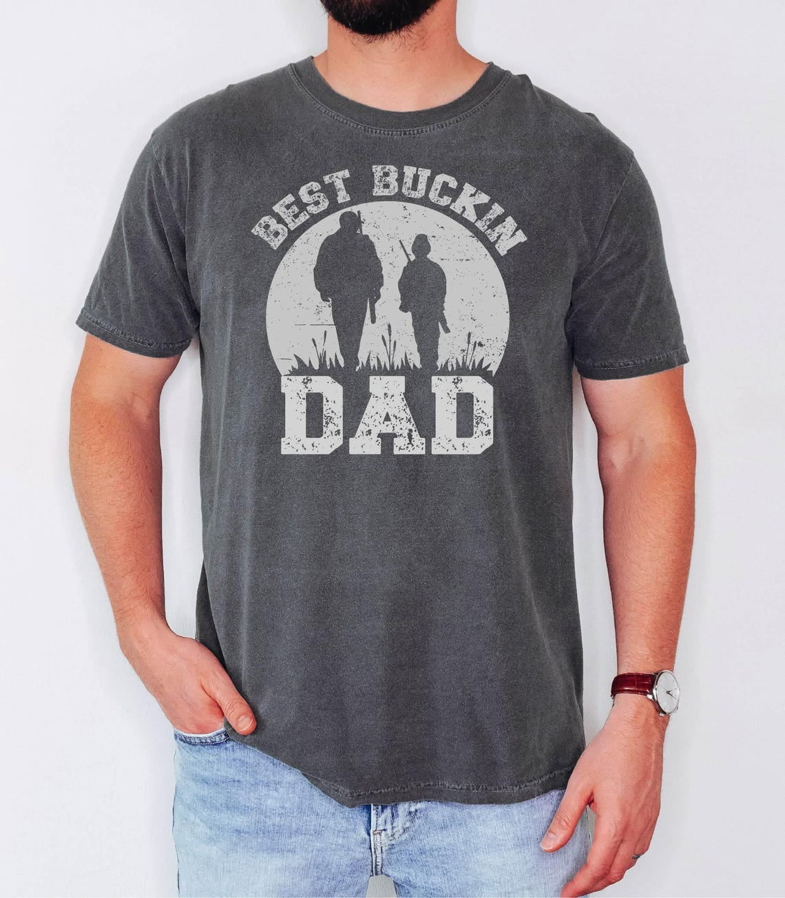 Best Buckin' Dad Ever T-Shirt, Dad Tee, Funny Hunting Dad Shirt, Dad ...