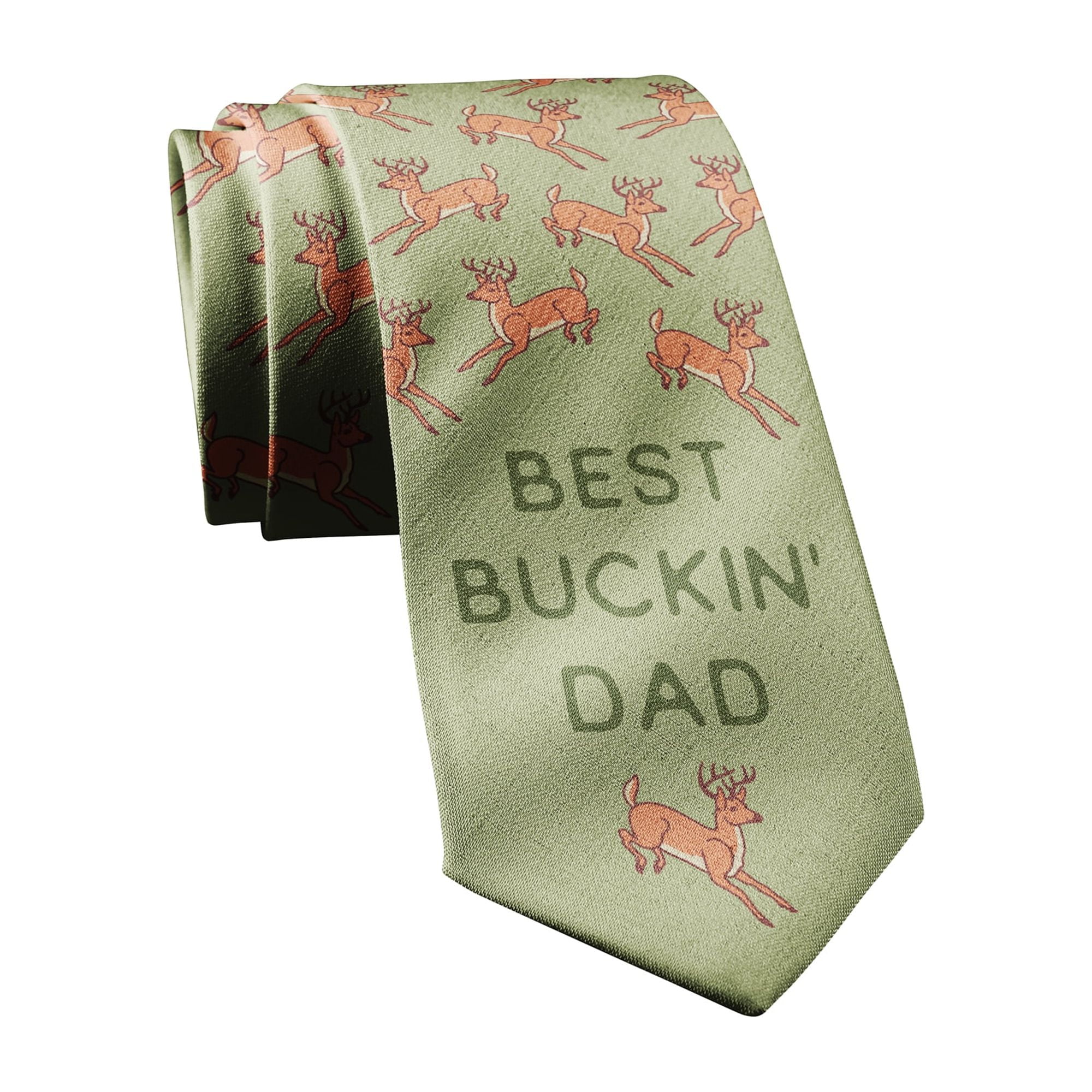 Best Buckin Dad Necktie Funny Neckties for Men Hunting Tie Cool Novelty ...