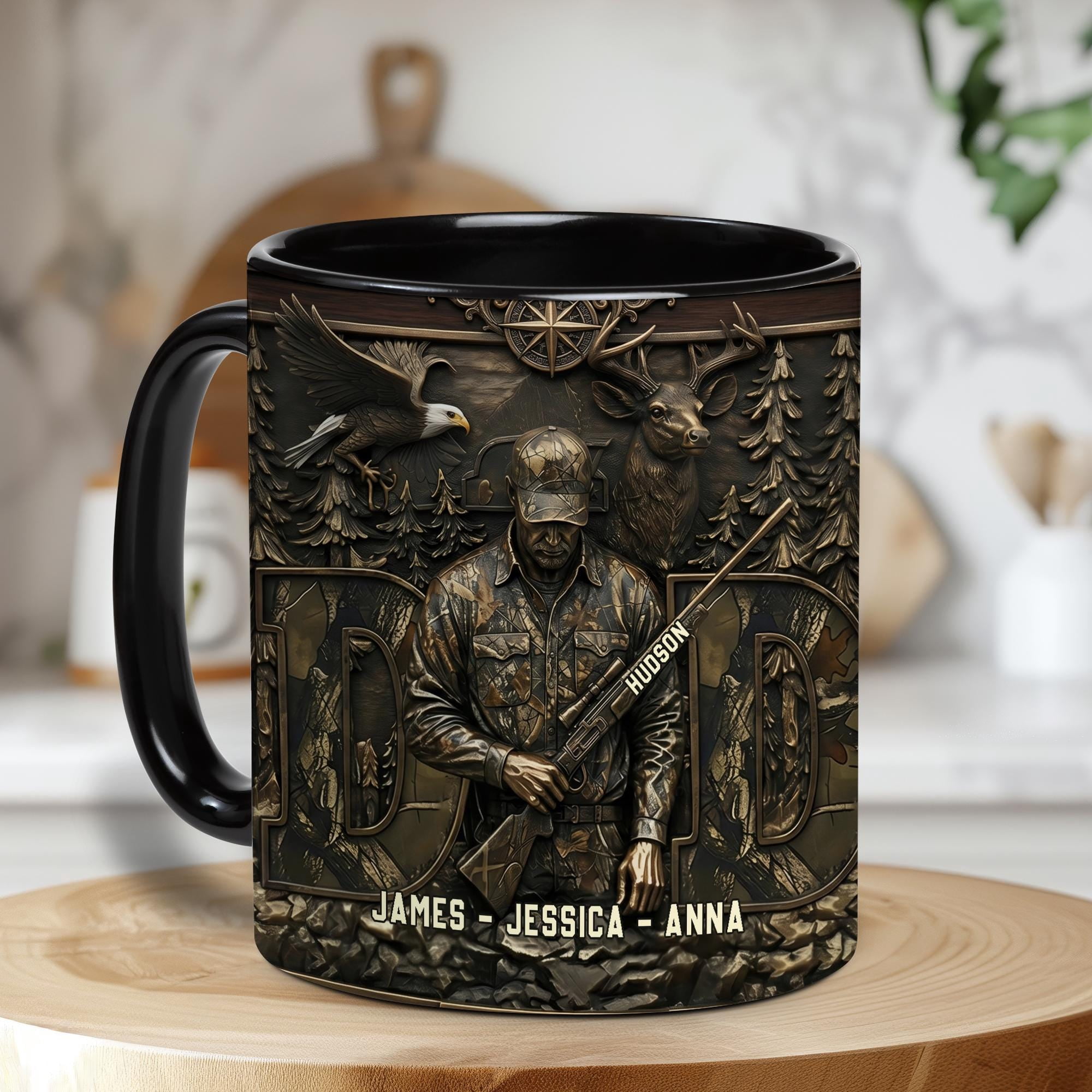Best Buckin Dad - Personalized Hunting Accent Mug, Funny Hunting Gift ...
