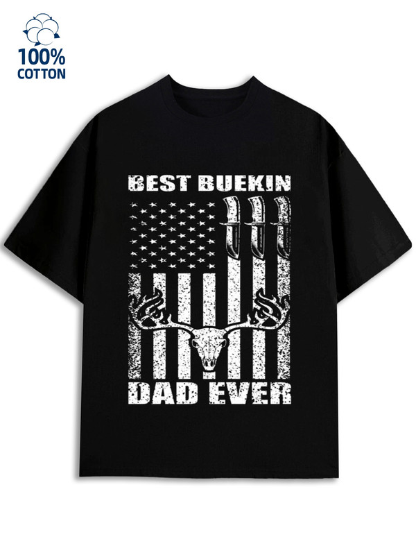 Best Buckin' Dad men flag 180G 100% Cotton black funny bang Funny ...