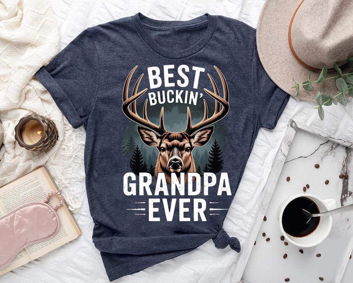 Best Buckin’ Grandpa Ever Shirt – Deer Hunting Grandpa Tee | Hunting ...
