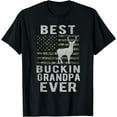 Best Bucking Grandpa Ever Camouflage Us Flag Deer Hunting T Shirt