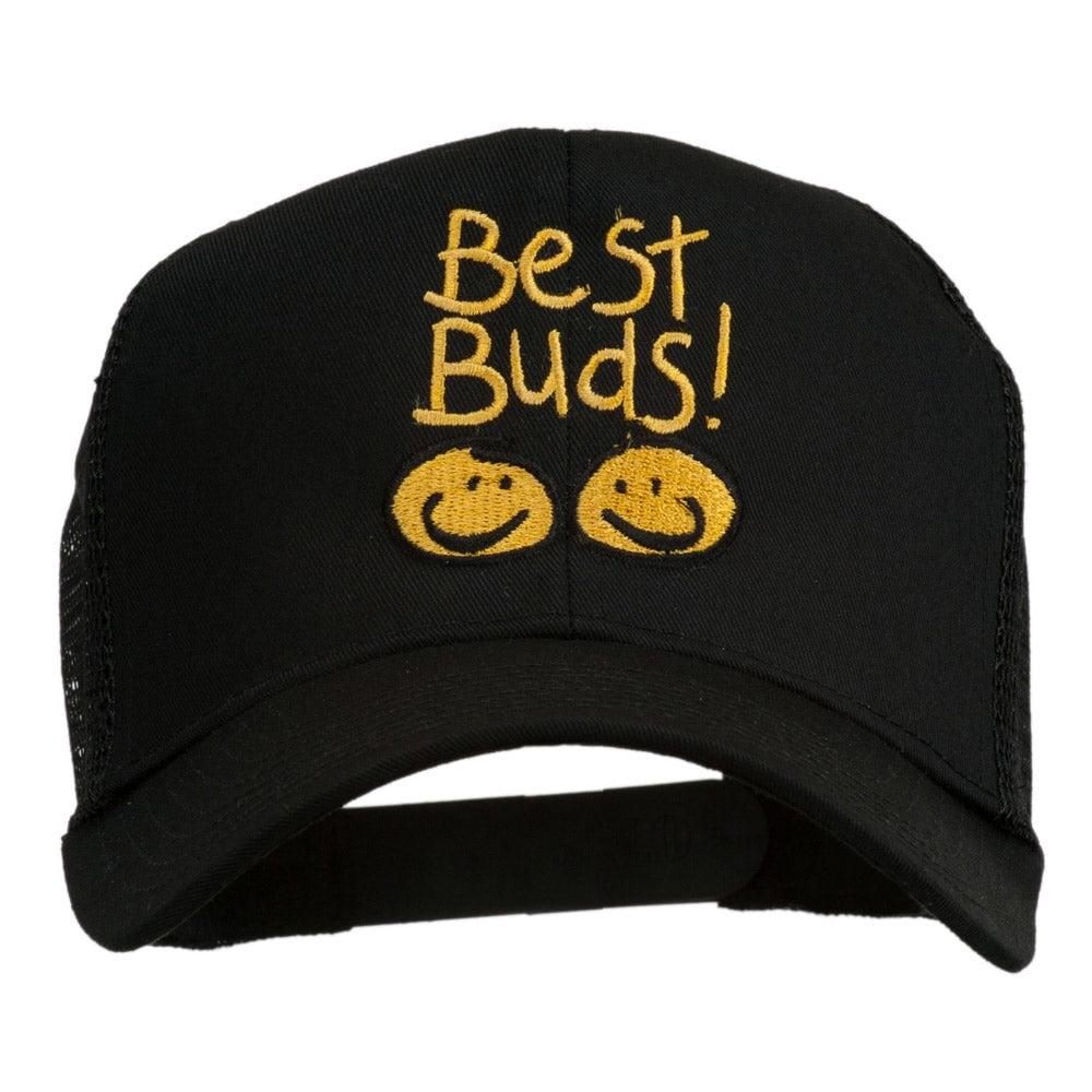 Best Buds Smile Faces Embroidered Mesh Cap - Black OSFM - Walmart.com