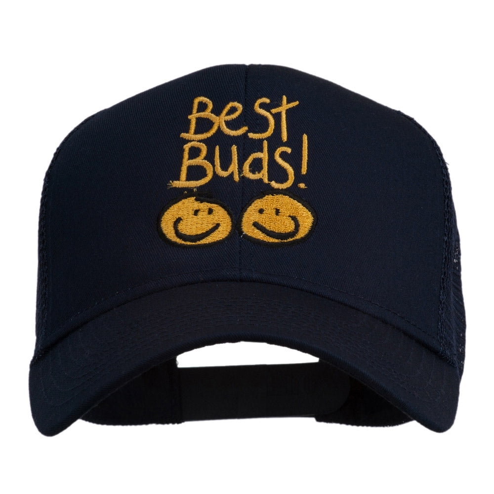 Best Buds Smile Faces Embroidered Mesh Cap - Navy OSFM - Walmart.com