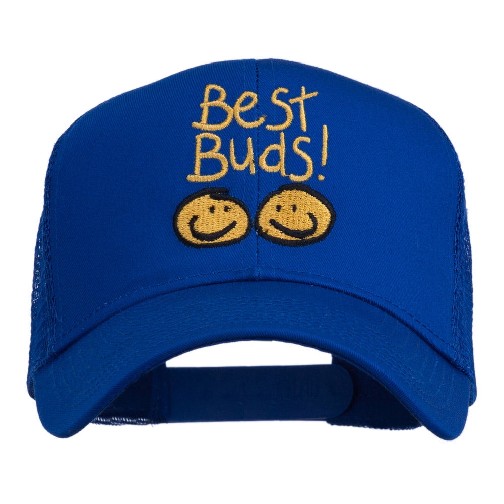 Best Buds Smile Faces Embroidered Mesh Cap - Royal OSFM - Walmart.com