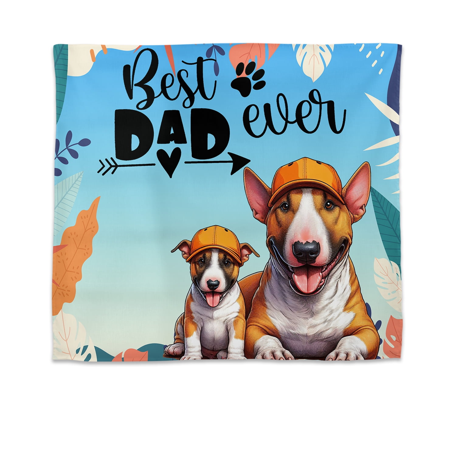 Best Bull Terrier Dad Ever Happy Father's Day Tapestry Bully Dog Lovers ...