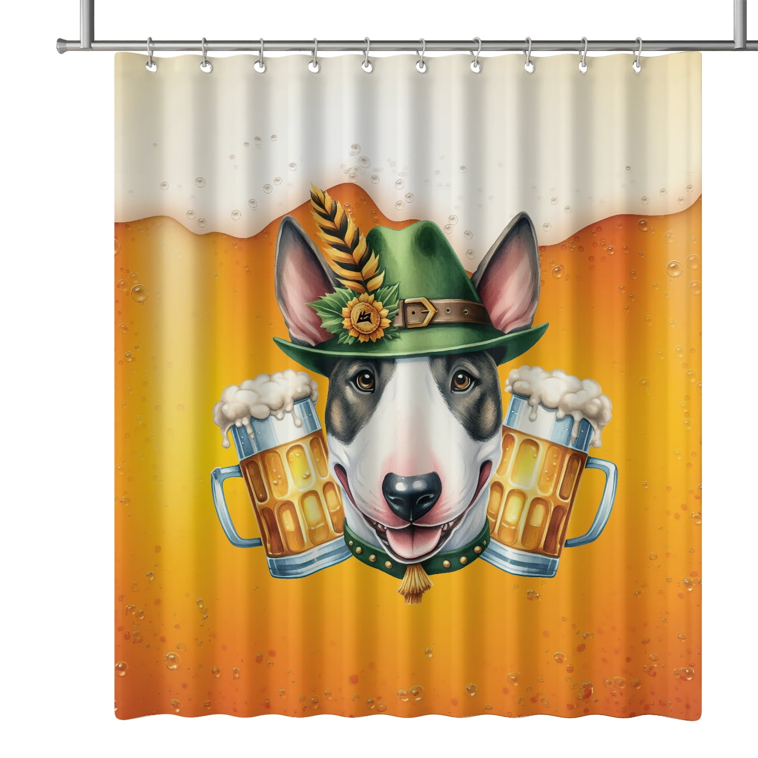 Best Bull Terrier Dad Proud Beer Lover Happy Oktoberfest Shower Curtain ...