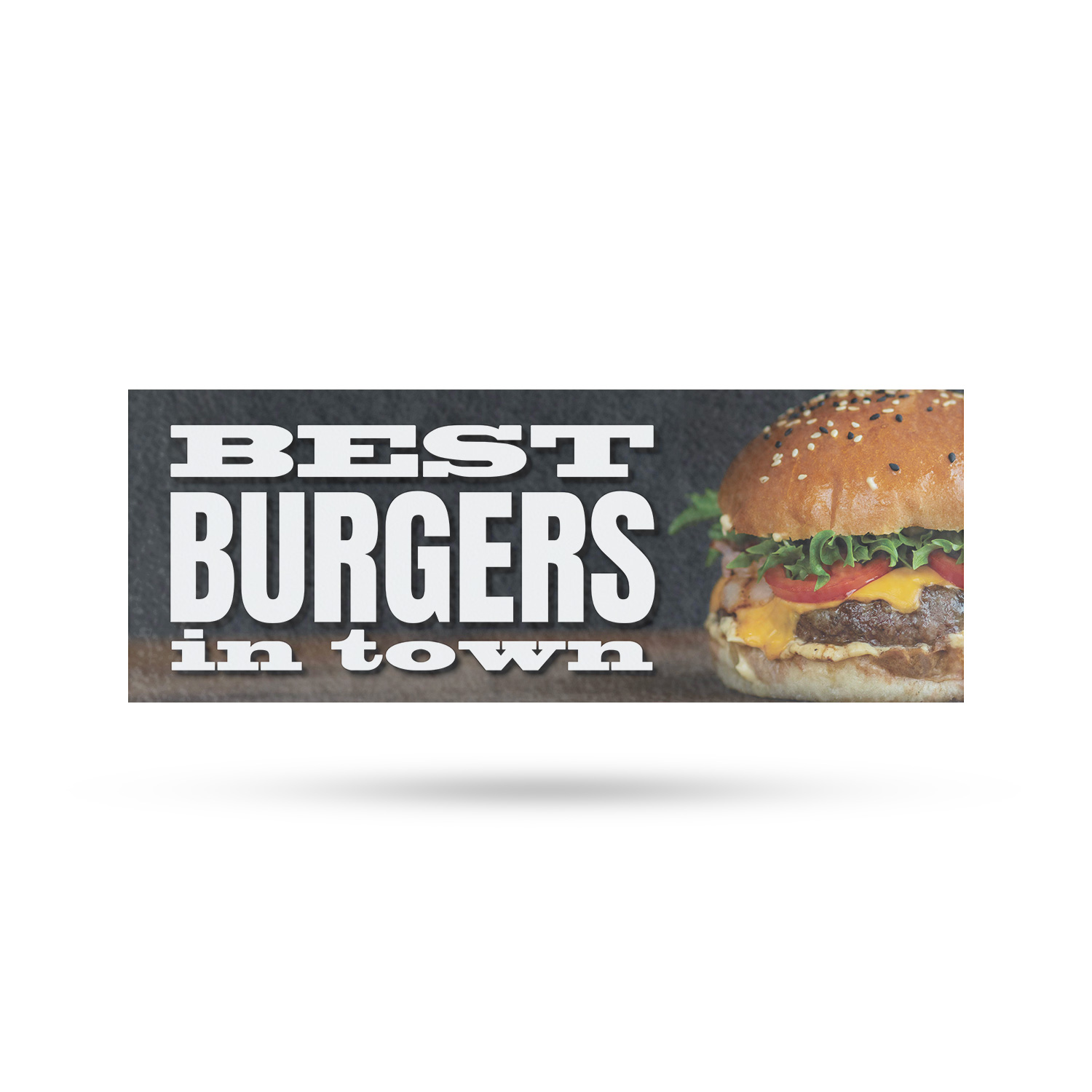 The Best Burgers In Town Vinyl Decal 48 Inch x 18 Inch Weatherproof ...