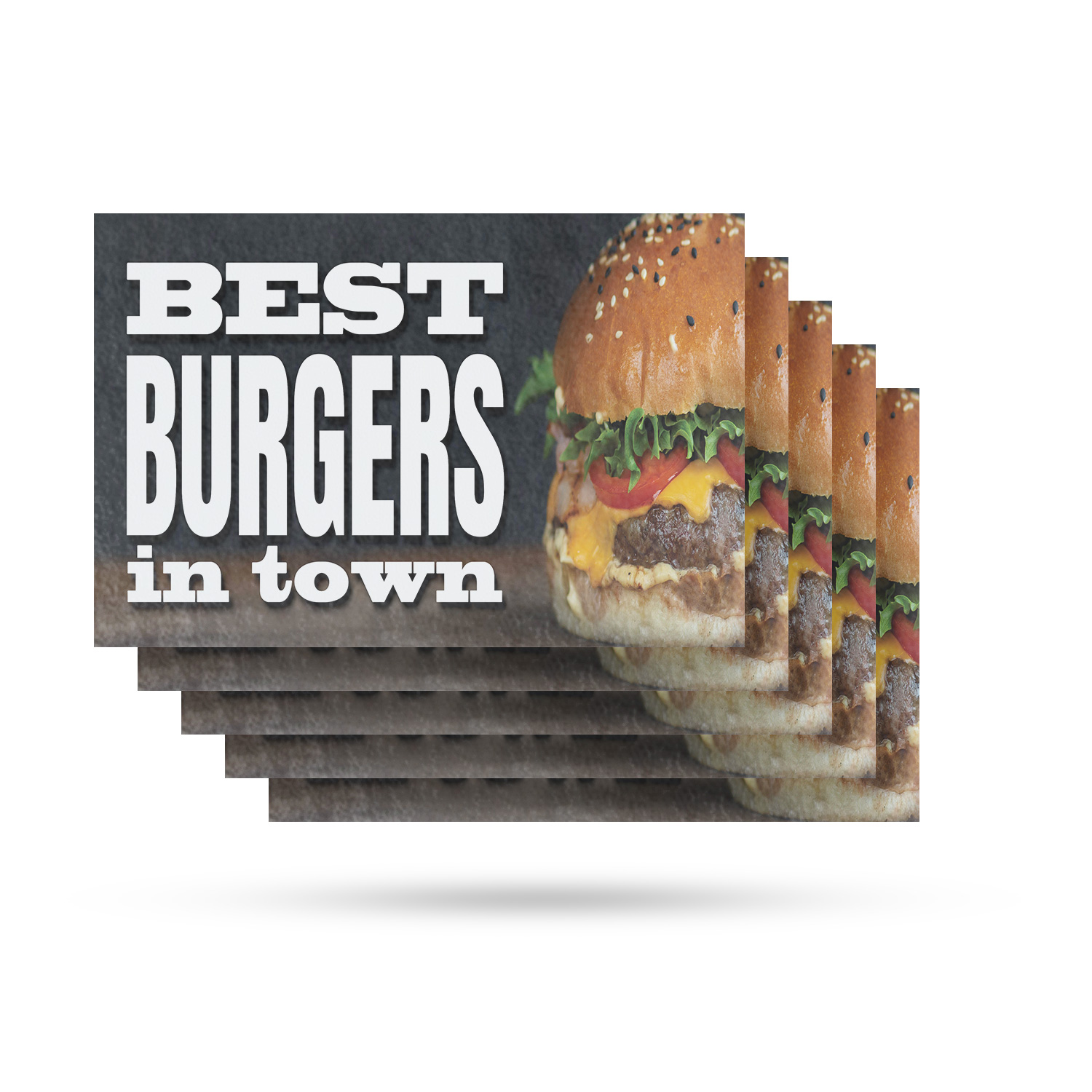 The Best Burgers In Town Vinyl Decal 5 Pack of 18 Inch x 24 Inch ...