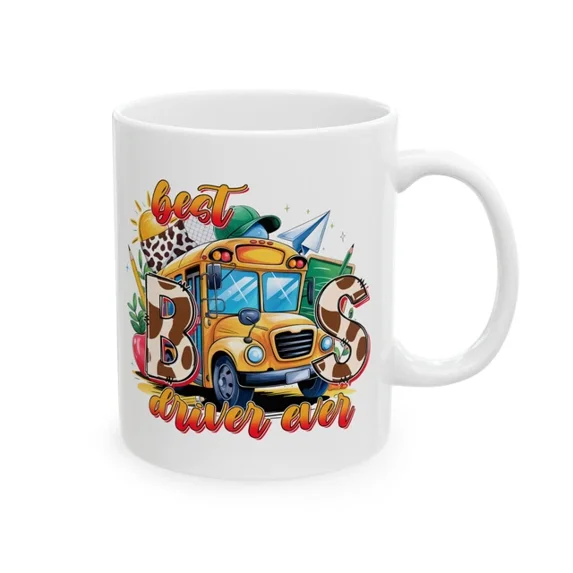 Best Bus Driver Ever Coffee Mug Fun School Bus Appreciation Cup Ceramic ...