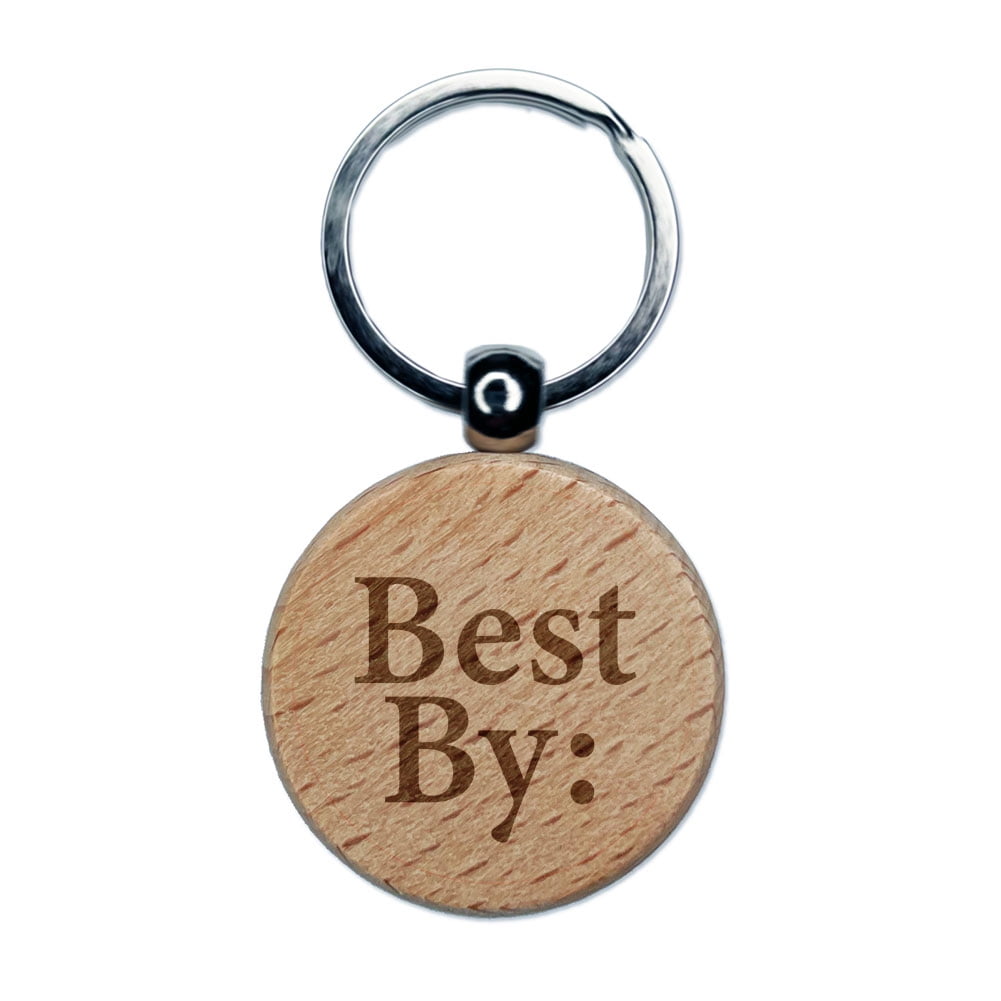Best By Expiration Date Food Fill Round Keychain Charm Tag - Engraved ...
