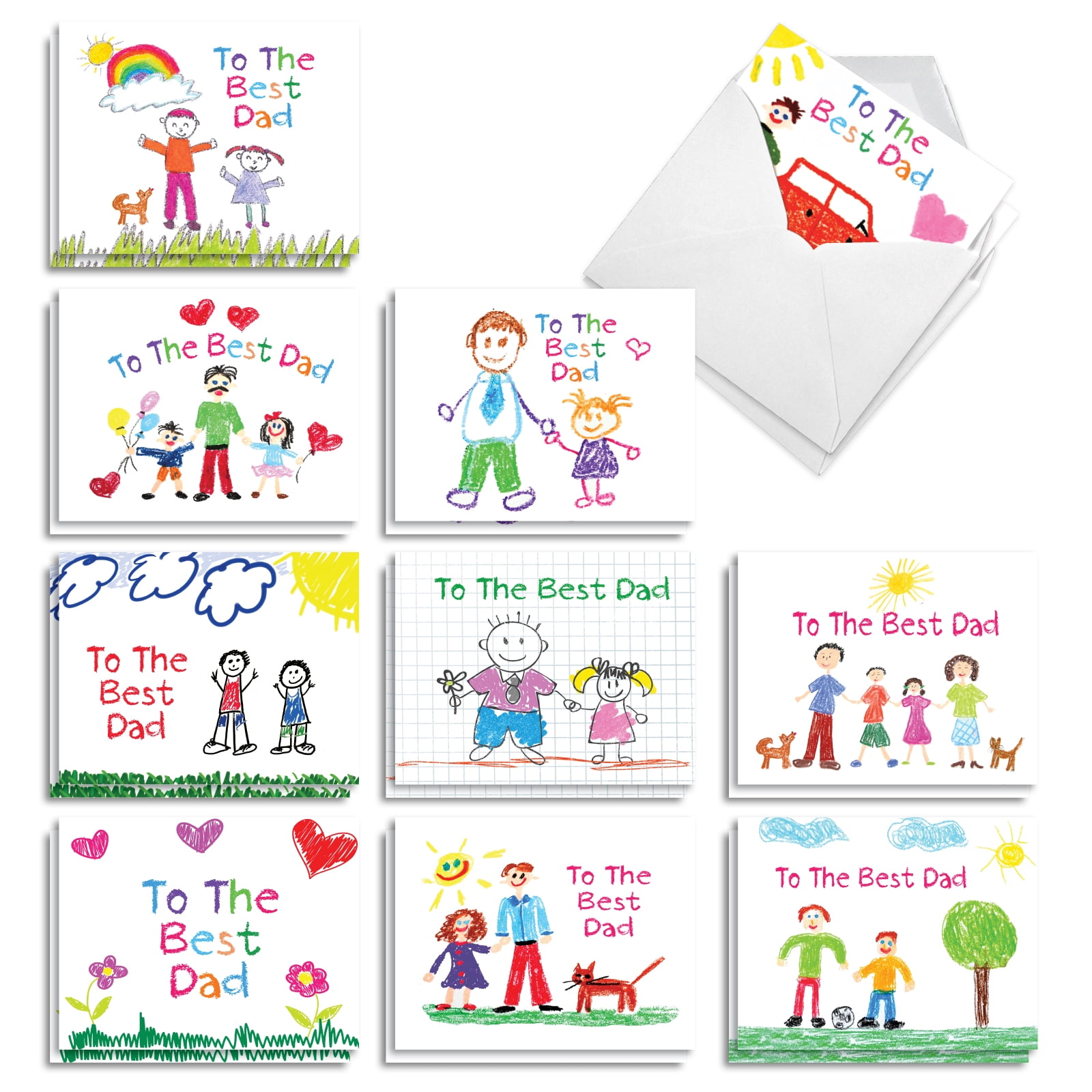 The Best Card Company 20 Assorted Father's Day Notecards Bulk Box Set 4 ...