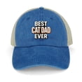 Best Cat Dad Ever Dark Blue Baseball Cap for Men Women, Adjustable ...