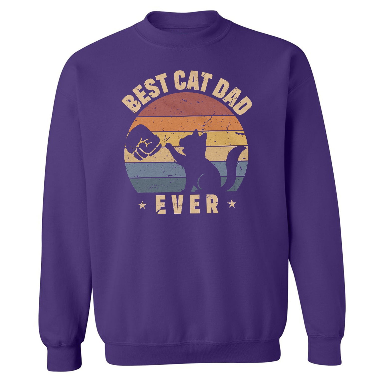 Best Cat Dad Ever Father - Daddy Cats Lover Retro Unisex Crewneck ...