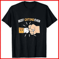 Best Cat Dad Ever Father Day Orange Tabby Dad Family Portrait Unisex T ...