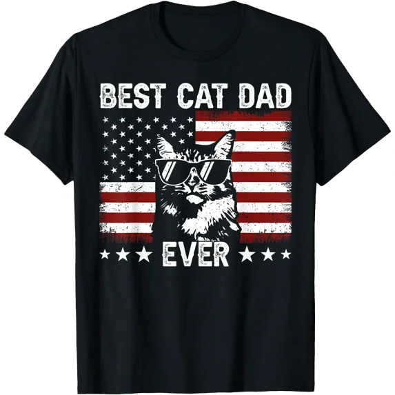 Best Cat Dad Ever Funny Cat Dad Lover Father's Day Cat Daddy T-Shirt ...