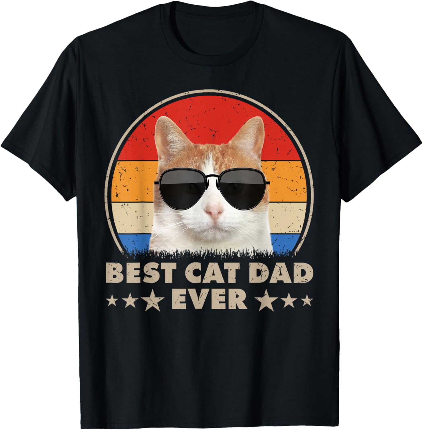 Best Cat Dad Ever Funny Retro Cat Lover Mens T-Shirt - Walmart.com
