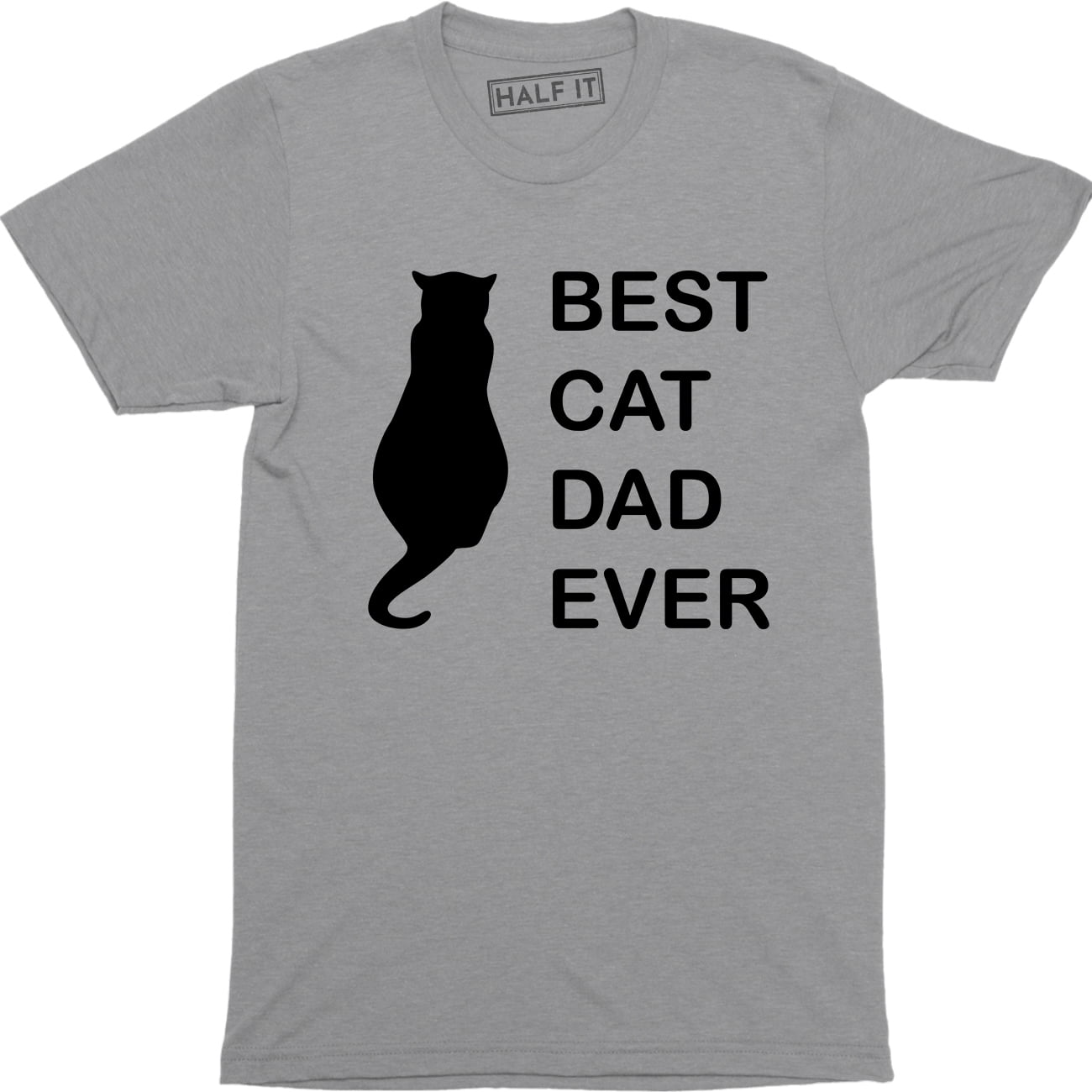 Best Cat Dad Ever Men's Cat Face Funny Cats Humor Crazy T-Shirt ...