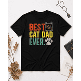 Best Cat Dad Ever Retro Bengal Cat Face Paw Print Unisex T-Shirt, S-5XL ...