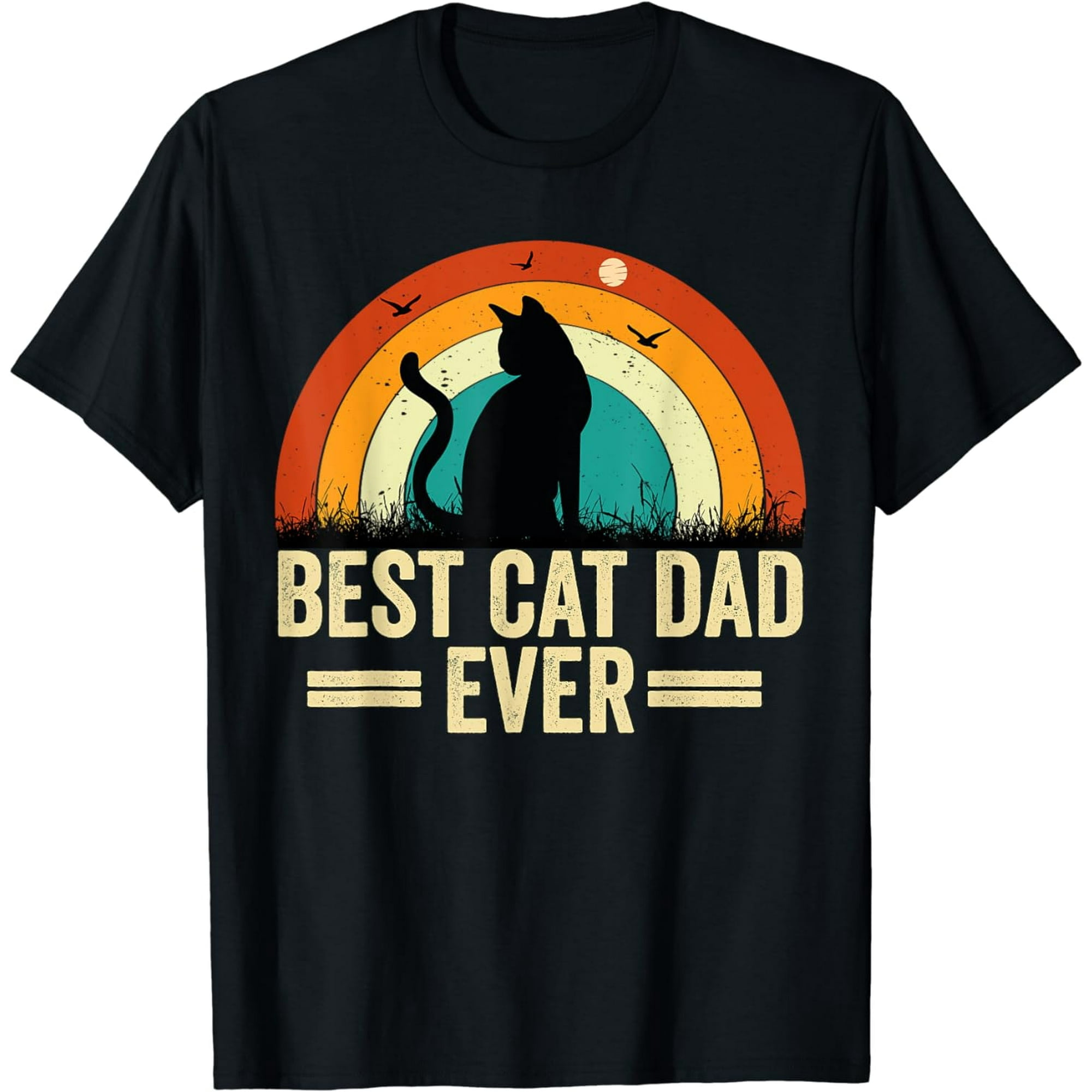 Best Cat Dad Ever Vintage Funny Cat Dad Fathers Day T-Shirt - Walmart.com