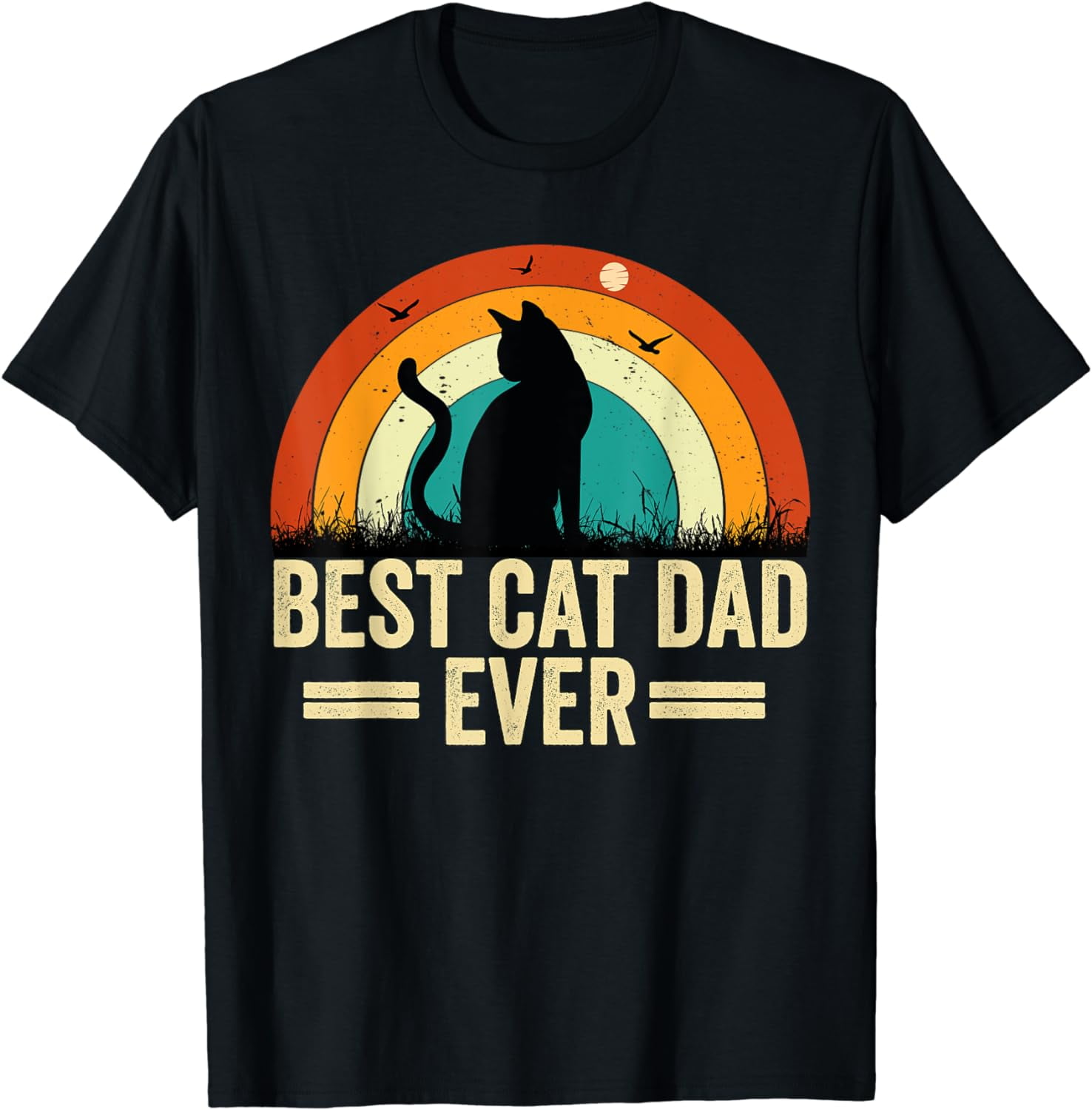 Best Cat Dad Ever Vintage Funny Cat Dad Fathers Day T-Shirt - Walmart.com