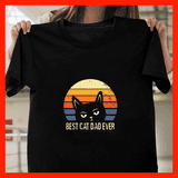 Best Cat Dad Ever Vintage Funny Cat Daddy Fathers Day H8707, for Unisex ...