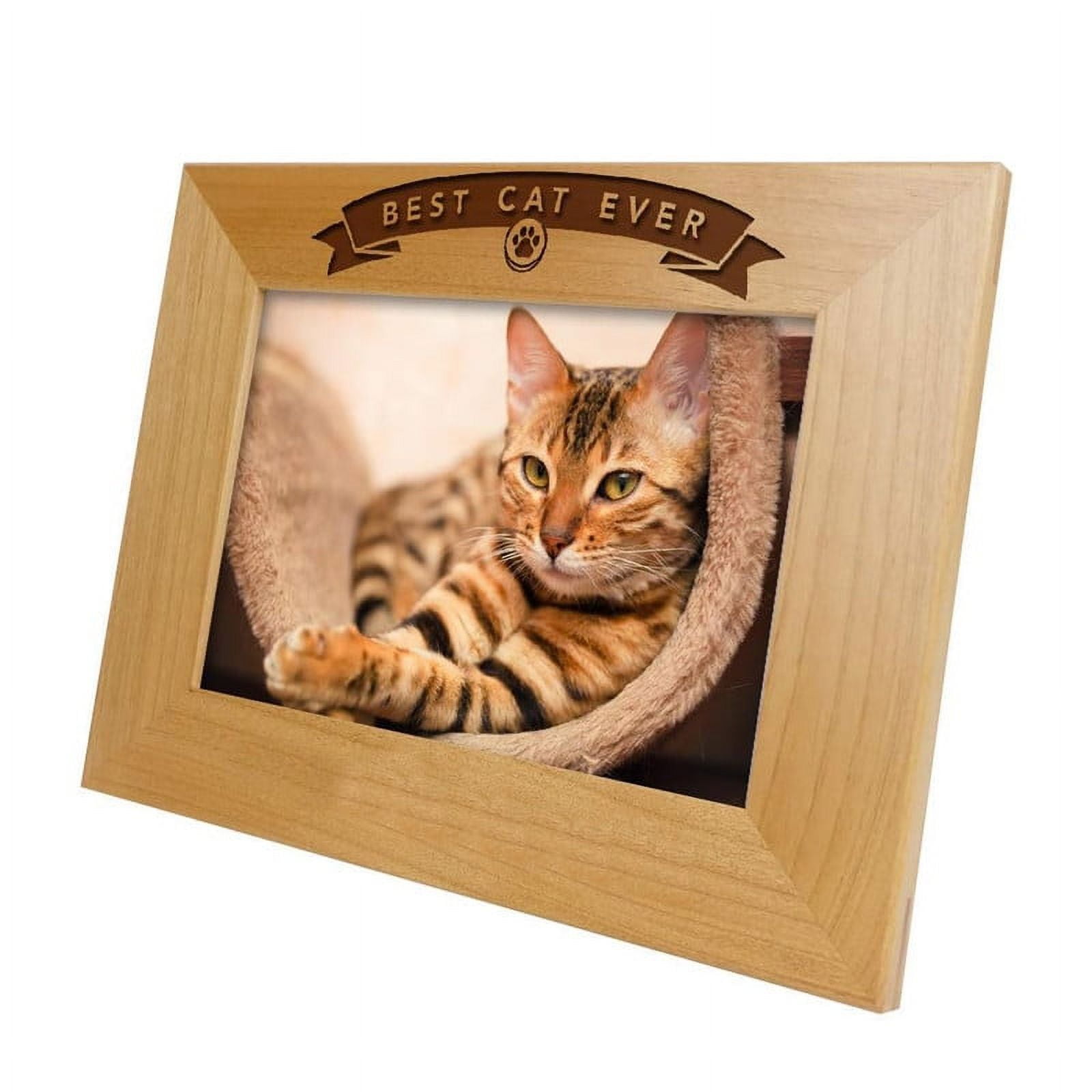 Best Cat Ever Picture Frame Engraved Wood Cat Picture Frame,Cat ...
