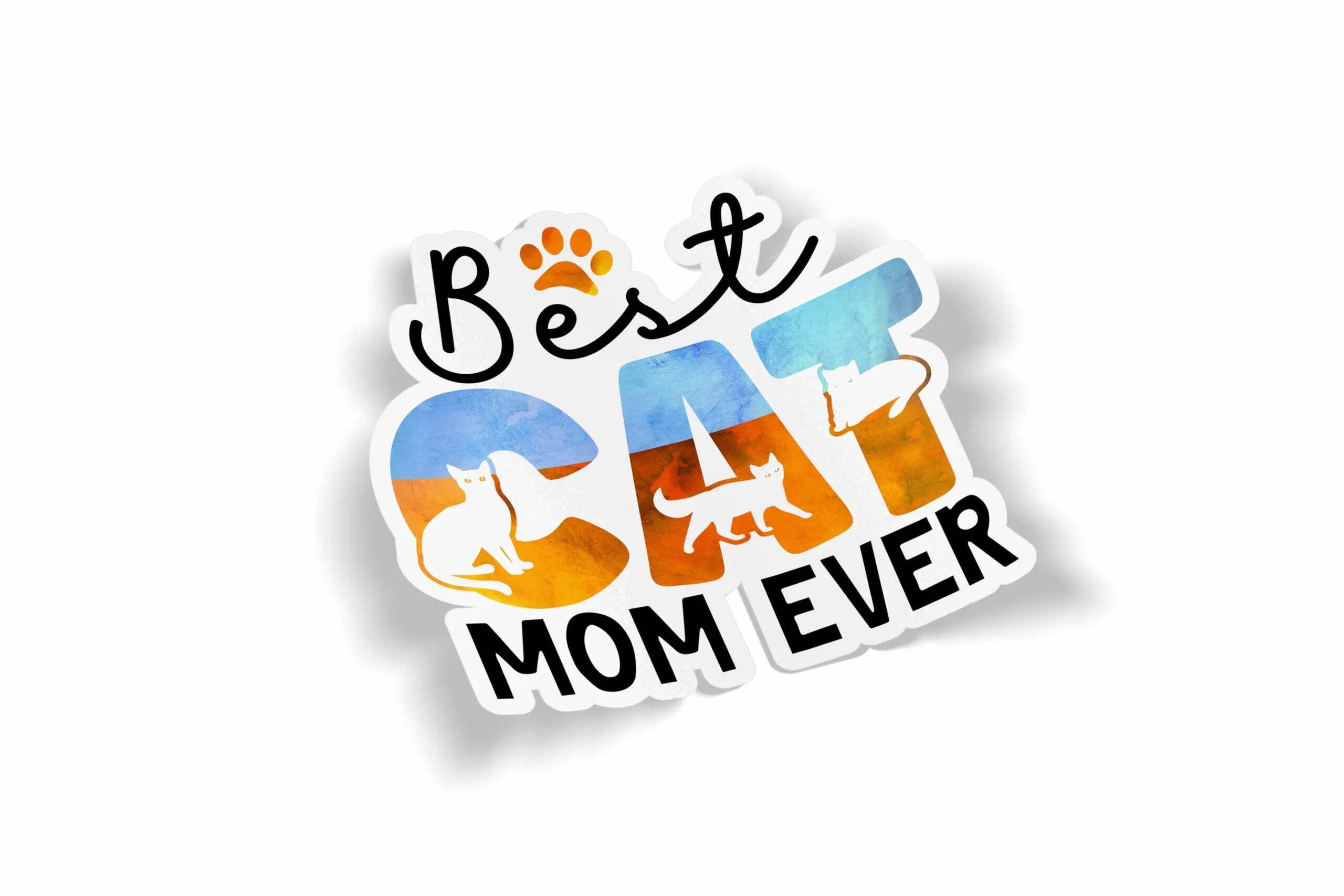 Best Cat Mom Ever Waterproof Sticker - Walmart.com