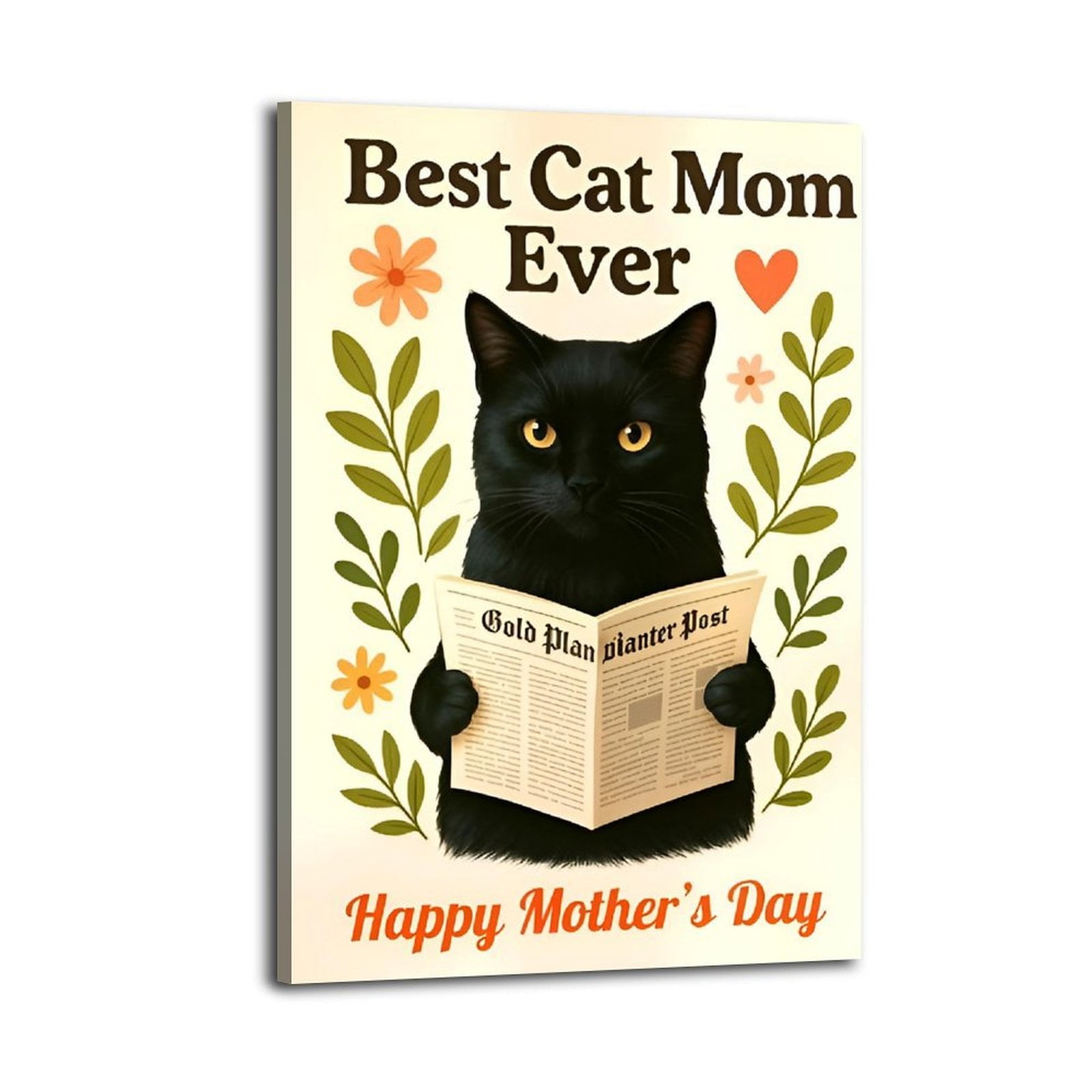 Best Cat Mom Print Or Card, Cute Kitten Mum Poster Great Wall Art for ...