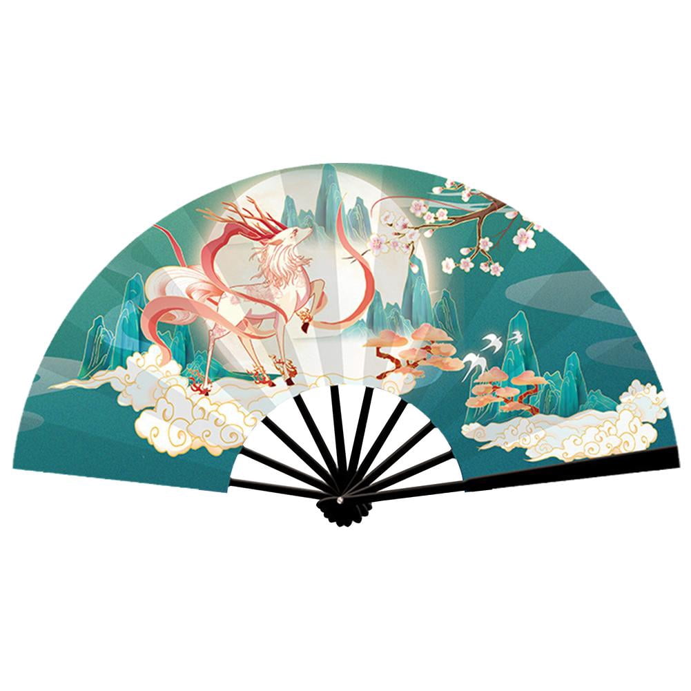 Best-Chinese Myth Folding Fan Chinese Legend Divine Animals Compendium ...