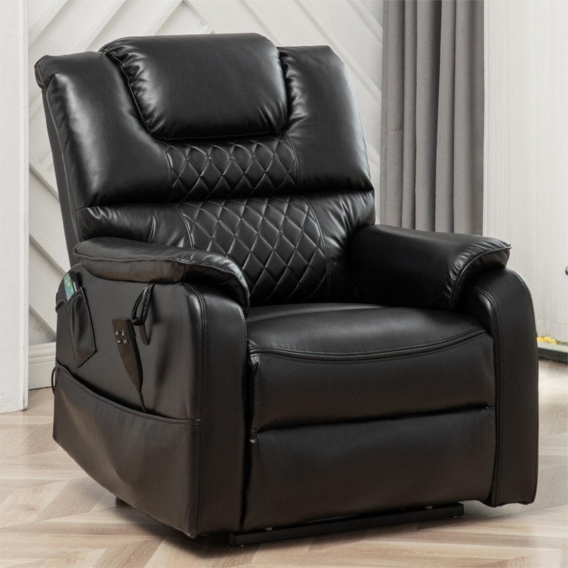 Leather Dual Motor Power Lift Recliners Lift Assist Recliner for ...