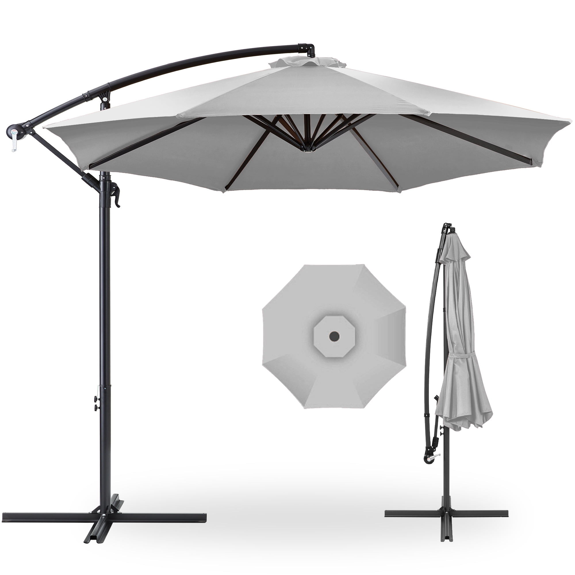 Best Choice Products 10ft Outdoor Patio Umbrella, Fog Gray, Adjustable ...
