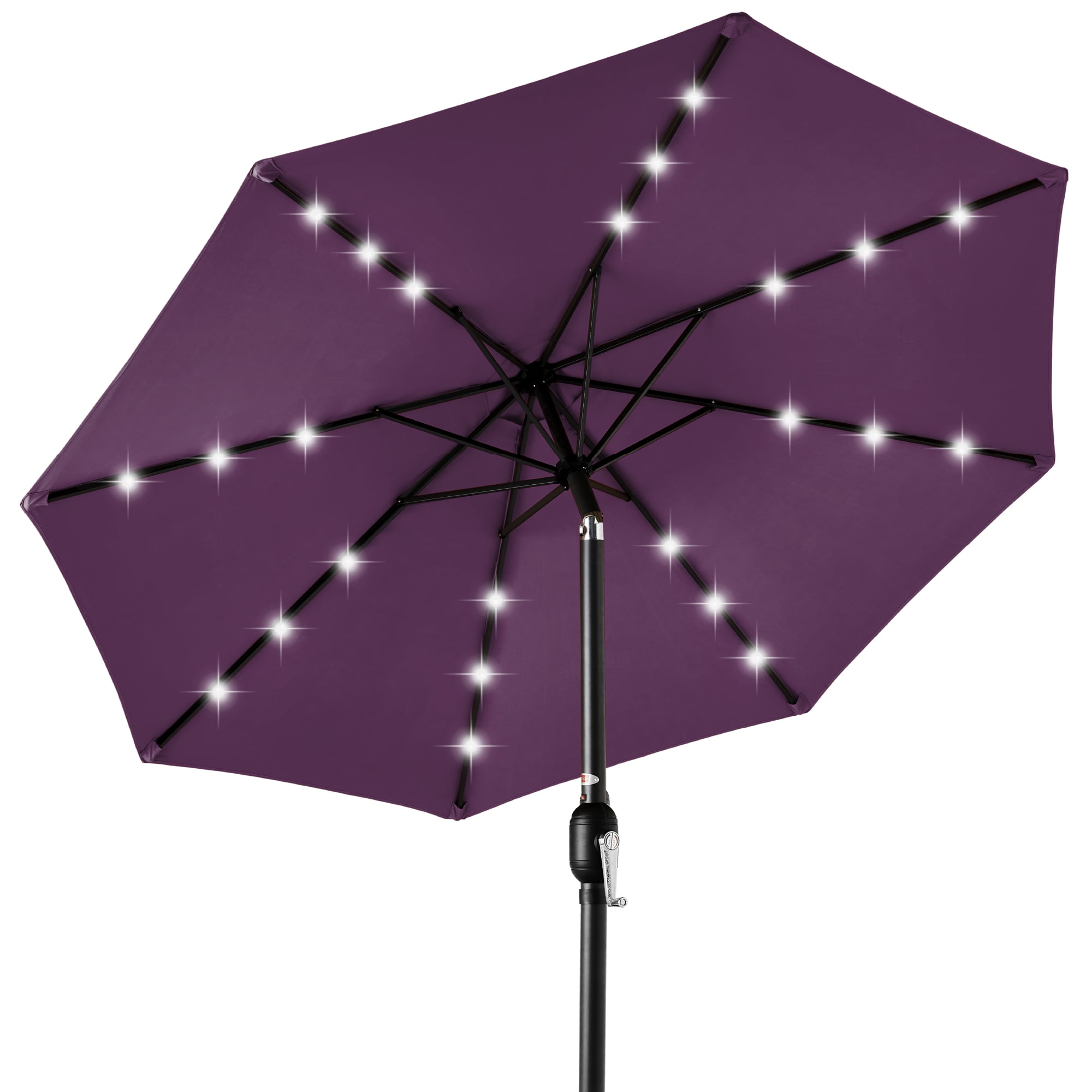 Best Choice 10ft Solar LED Lighted Patio Umbrella w/ Tilt, UV-Resistant Fabric, Outdoor Deck ...