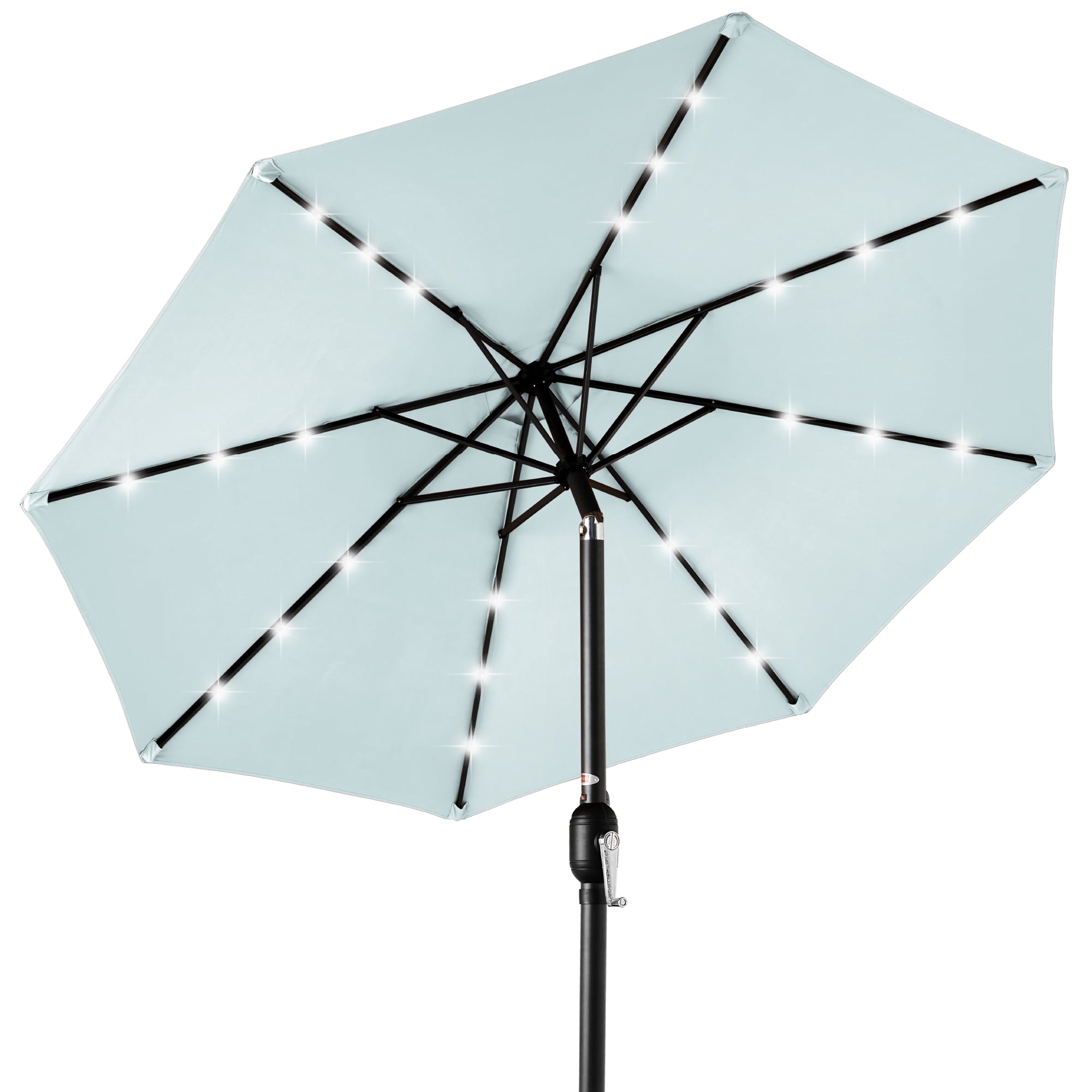 Best Choice 10ft Solar LED Patio Umbrella w/ Tilt, UV-Resistant Fabric ...