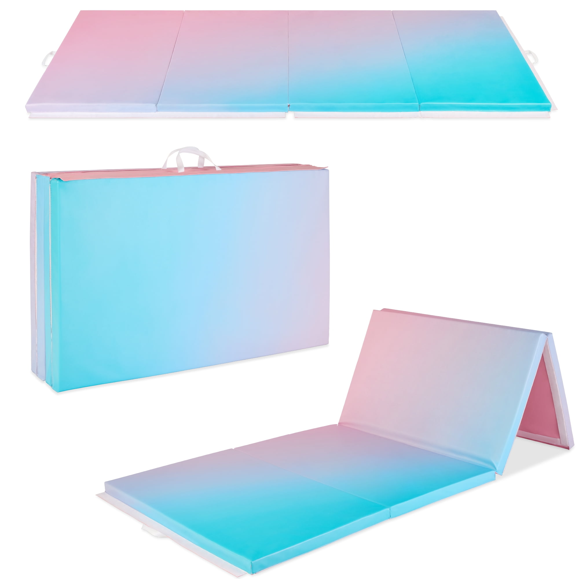 Best Choice Products 10ftx4ftx2in Folding Gym Mat 4-Panel Gymnastics ...